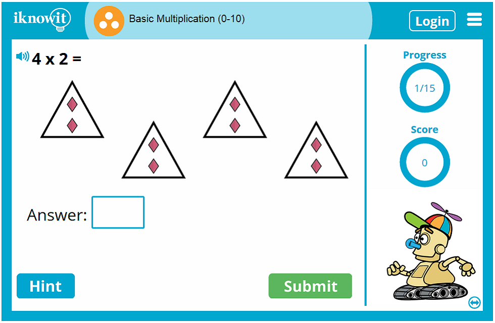 Basic Multiplication Facts Math Game 