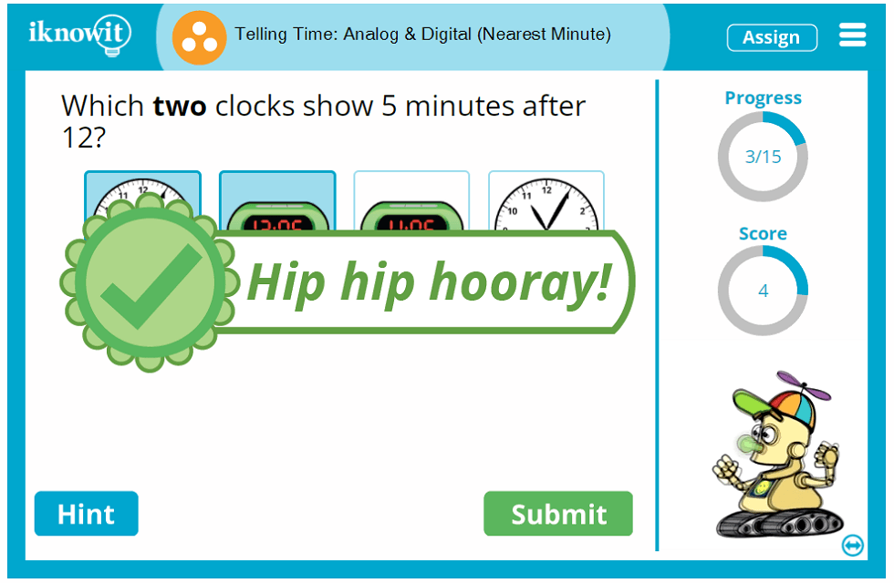 Interactive Math Lesson | Telling Time: Analog & Digital (Nearest Minute)