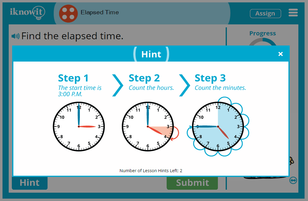 Interactive Math Lesson Elapsed Time