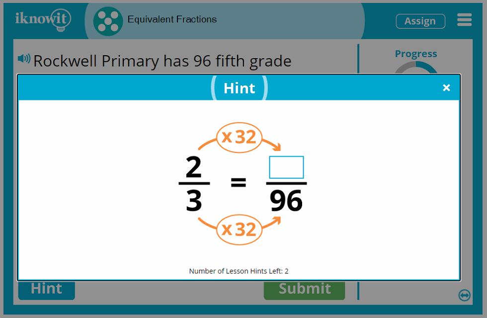 Interactive Math Lesson Equivalent Fractions