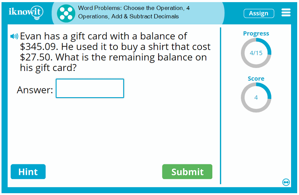 Decimal Word Problems Choose The Operation Game 