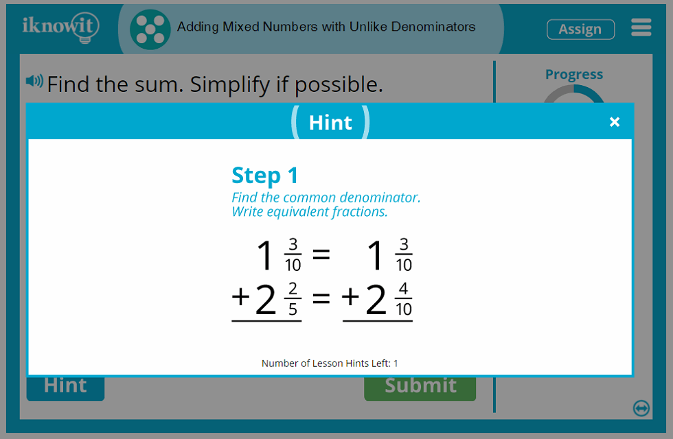 Interactive Math Lesson Adding Mixed Numbers With Unlike Denominators