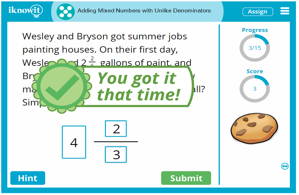 Interactive Math Lesson Adding Mixed Numbers With Unlike Denominators