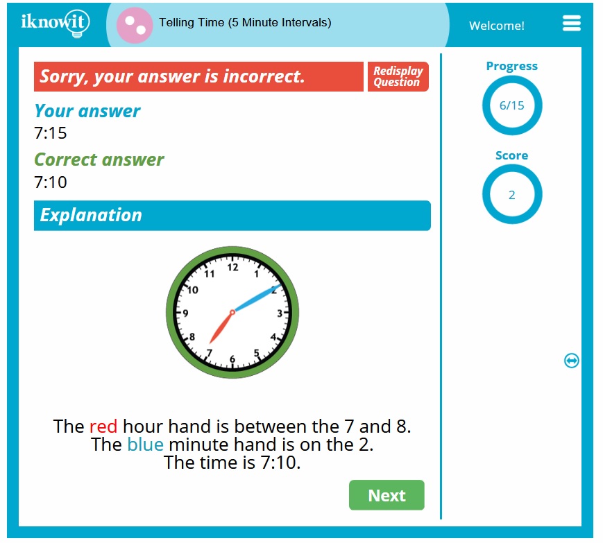 Telling Time in 5 Minute Intervals - Math Practice