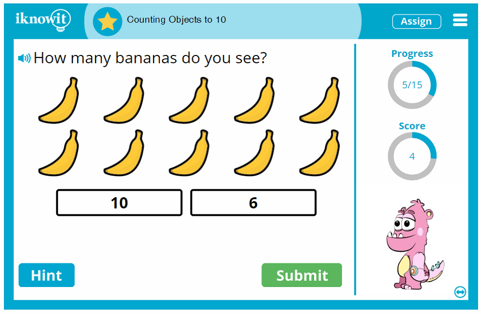 Counting Objects To 10 Math Game 