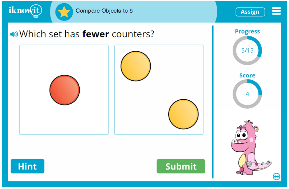 Interactive Math Game Compare Objects To Five Interactive Math Game Compare Objects To Five